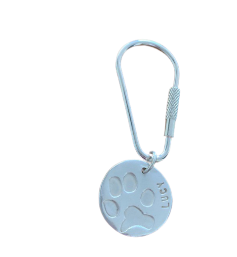 Pet Paw Prints Circle Key Ring - Key Rings - Fingerprints